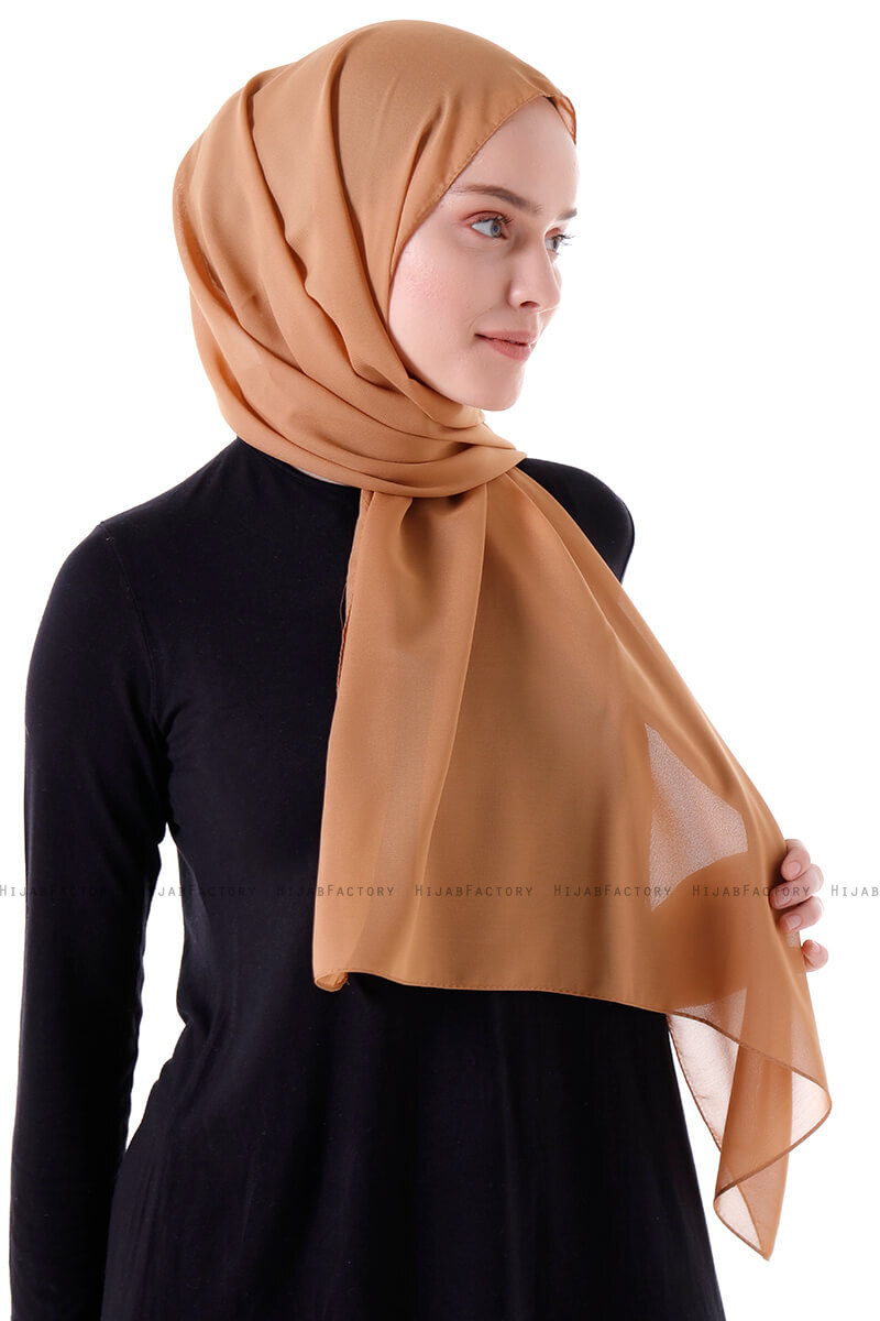 Hijab Chiffong Hadise - Senapsgul Chiffon Sjal Halsduk
