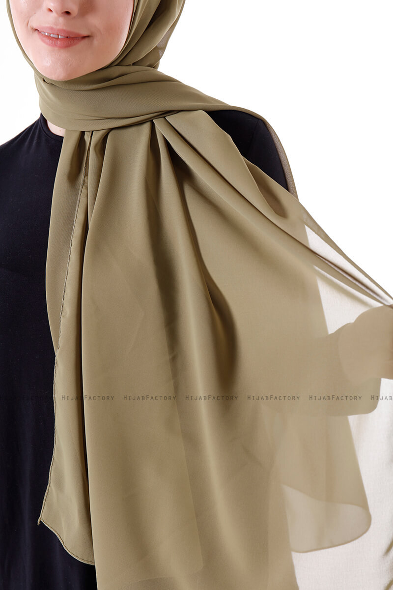 Hijab Chiffong Hadise - Khaki Chiffon Sjal Halsduk